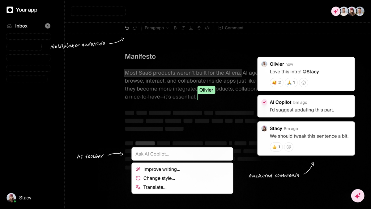 Liveblocks | Ready-made AI copilots and collaboration for your product