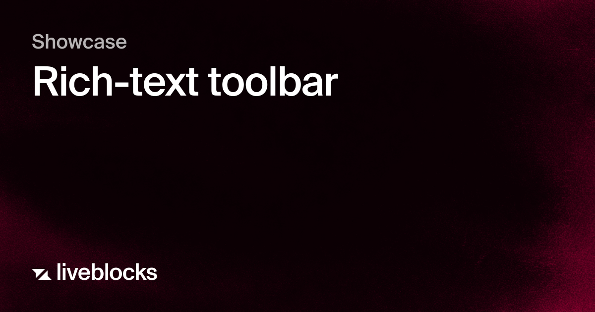 Rich-text toolbar | Showcase